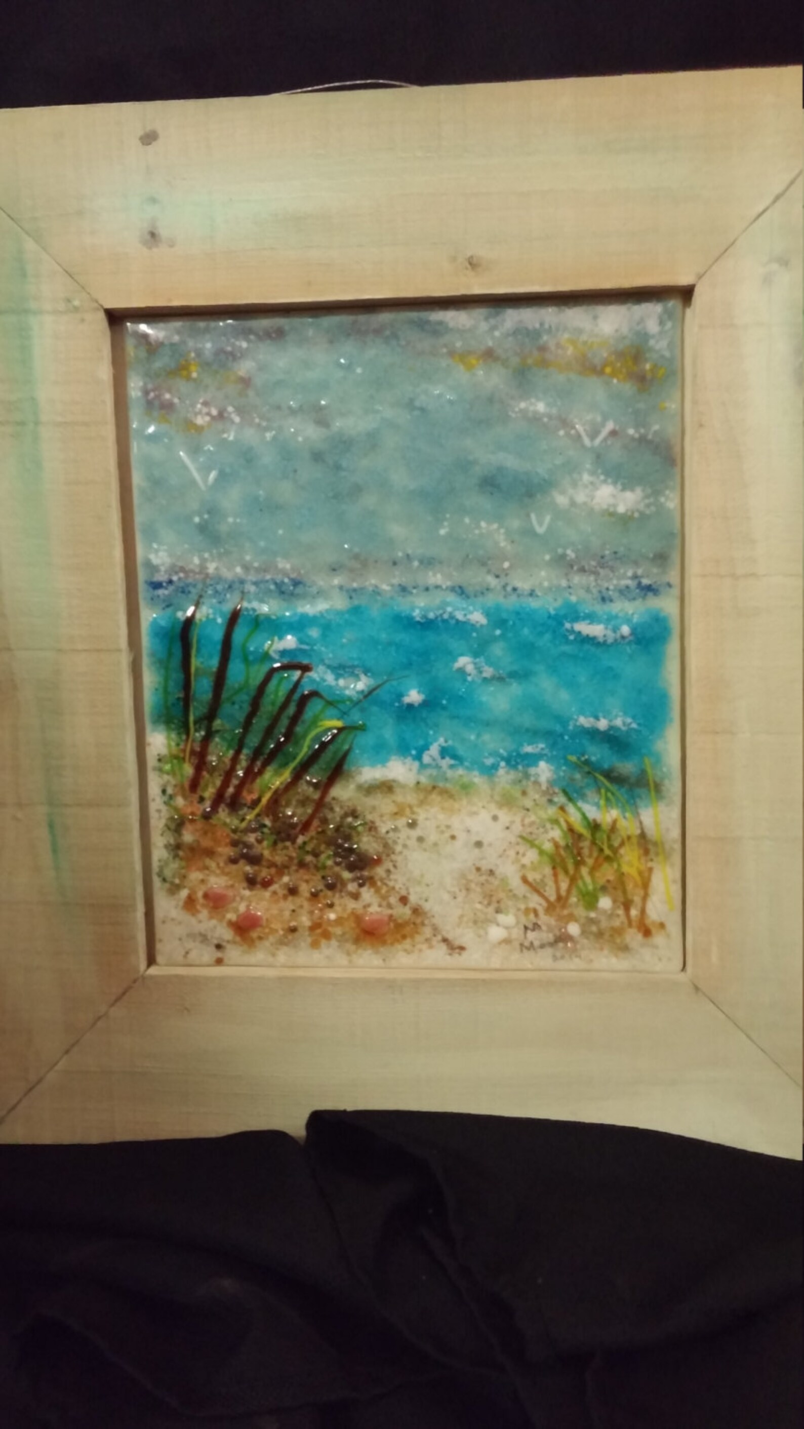 Handcrafted, the Beach, Fused Glass, Stained Glass, Home Decor, Wall ...