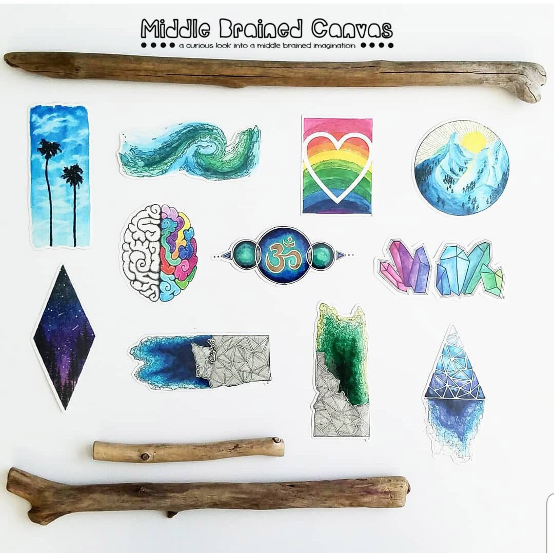 Crystal Sticker Watercolor Sticker Vinyl Stickers Rainbow | Etsy