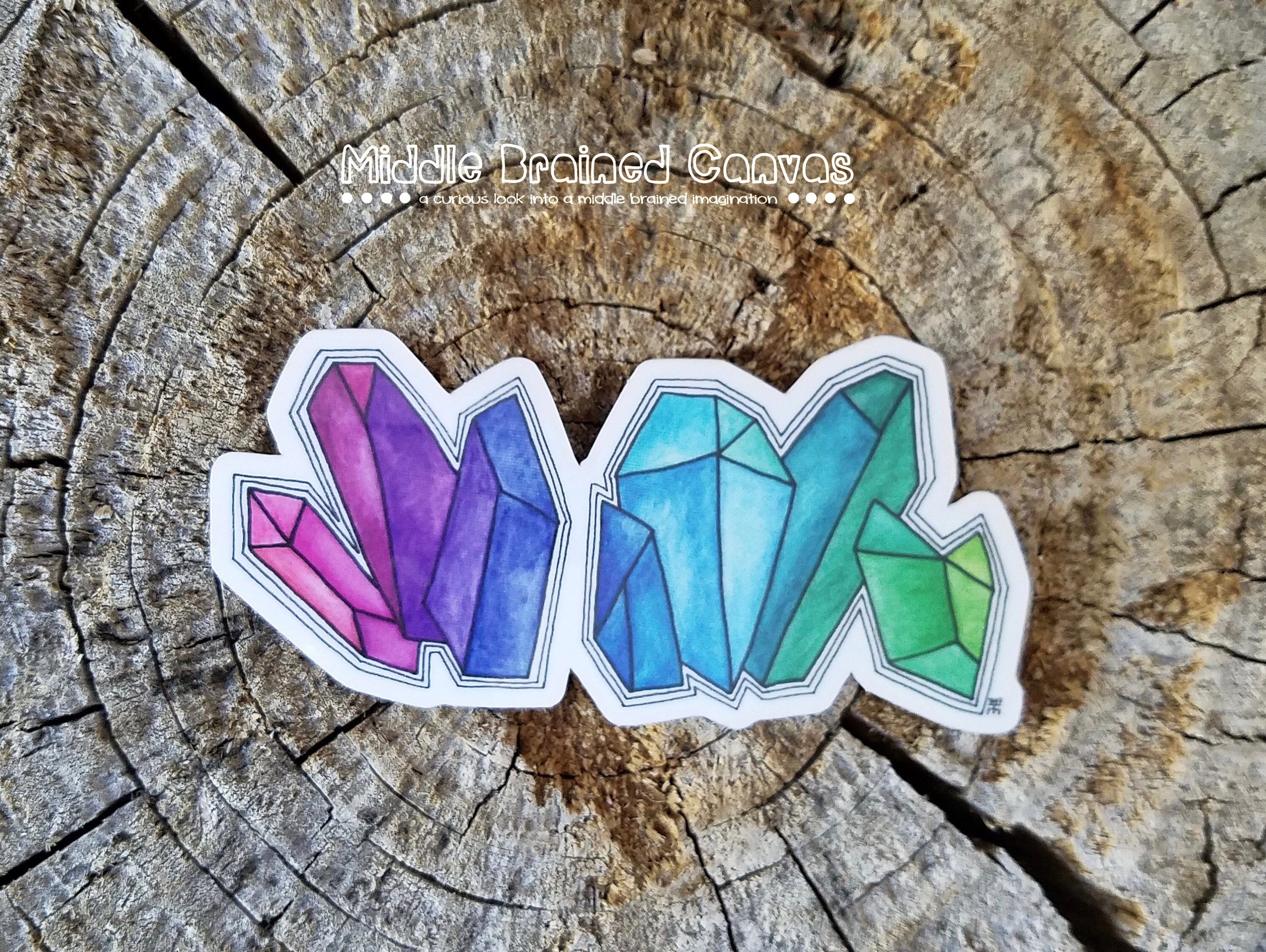 Crystal Sticker Watercolor Sticker Vinyl Stickers Rainbow | Etsy