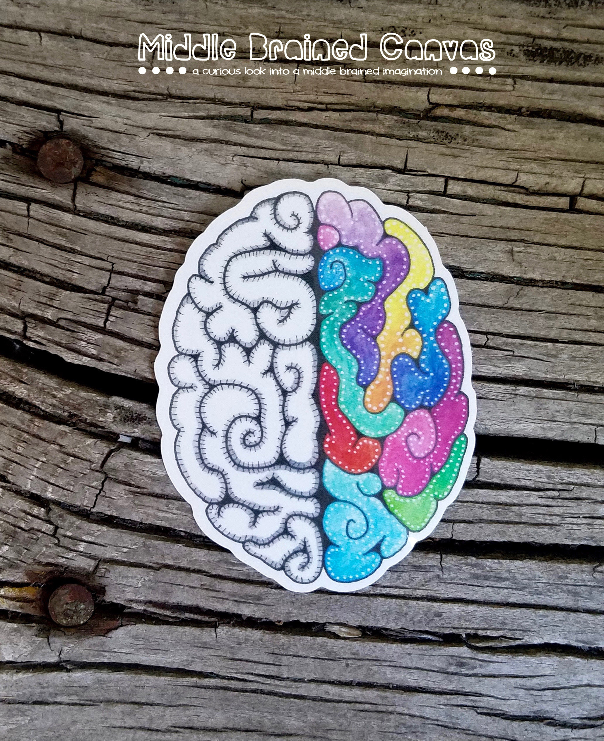 BRAIN Sticker rainbow sticker vinyl stickers watercolor | Etsy