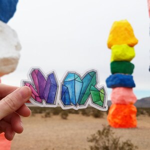 Crystal Sticker, Watercolor Sticker, Vinyl Stickers, Rainbow, Nature ...