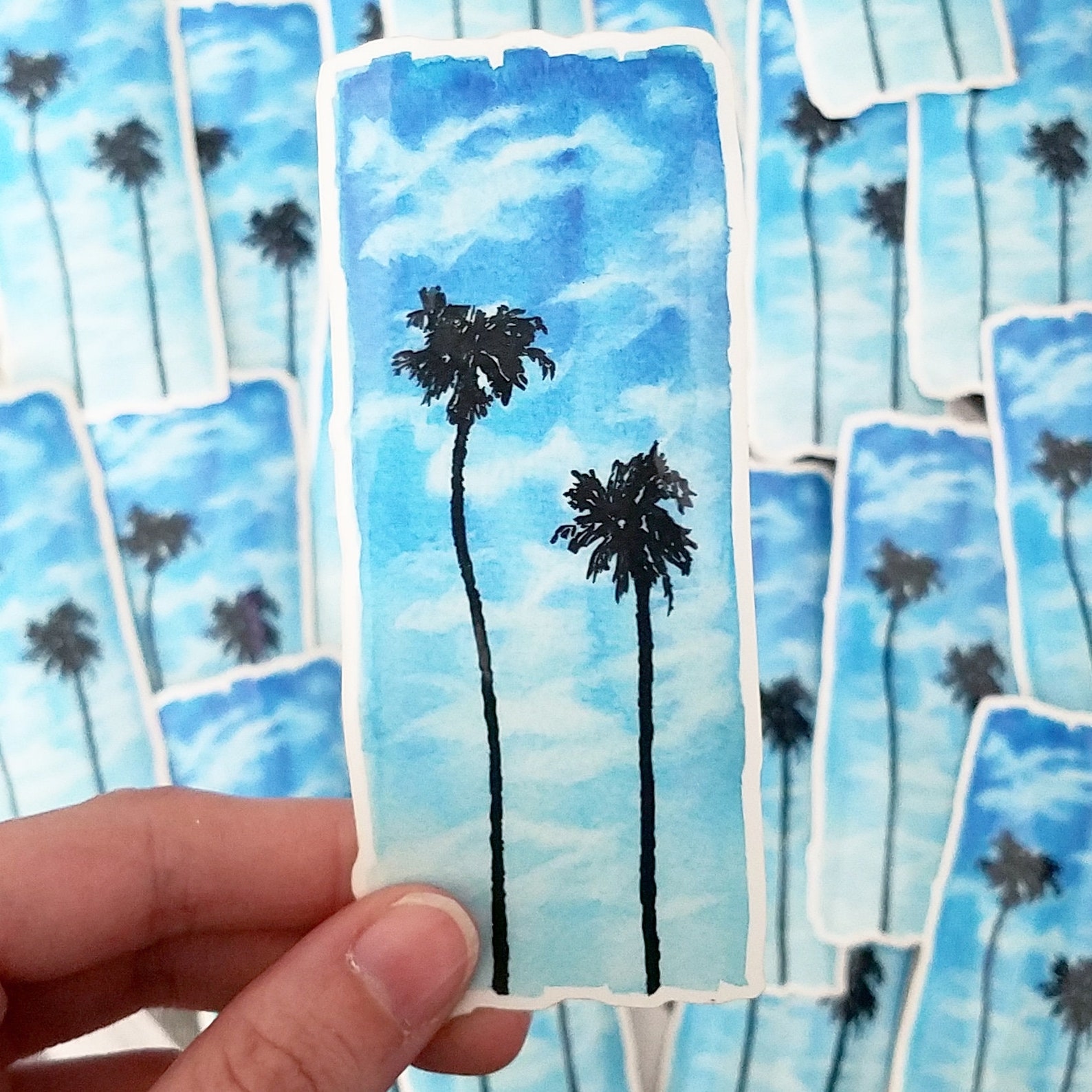 Palm Tree Sticker Watercolor Sticker Ocean Sticker Vinyl | Etsy