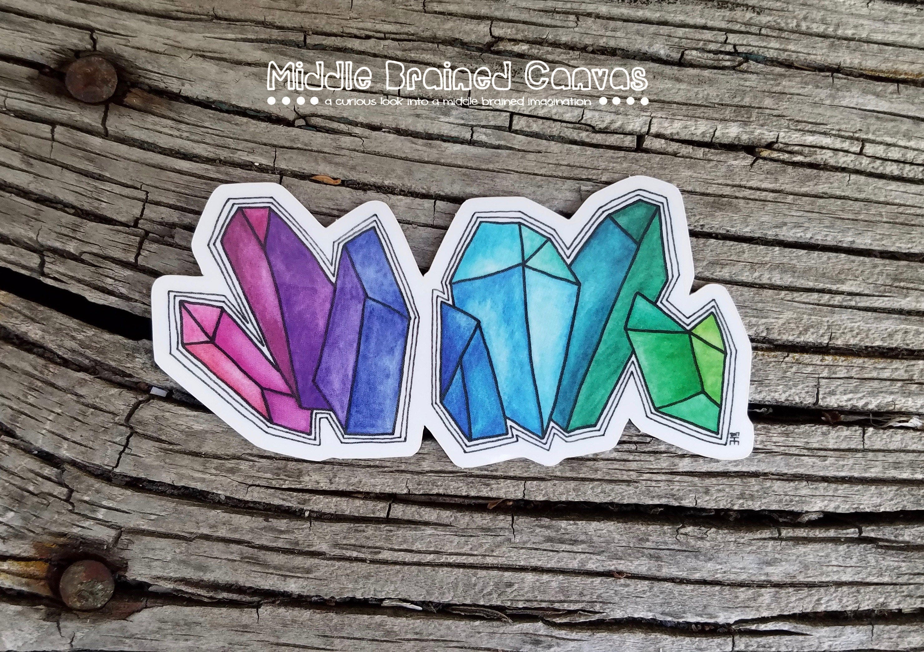 Crystal Sticker Watercolor Sticker Vinyl Stickers Rainbow | Etsy
