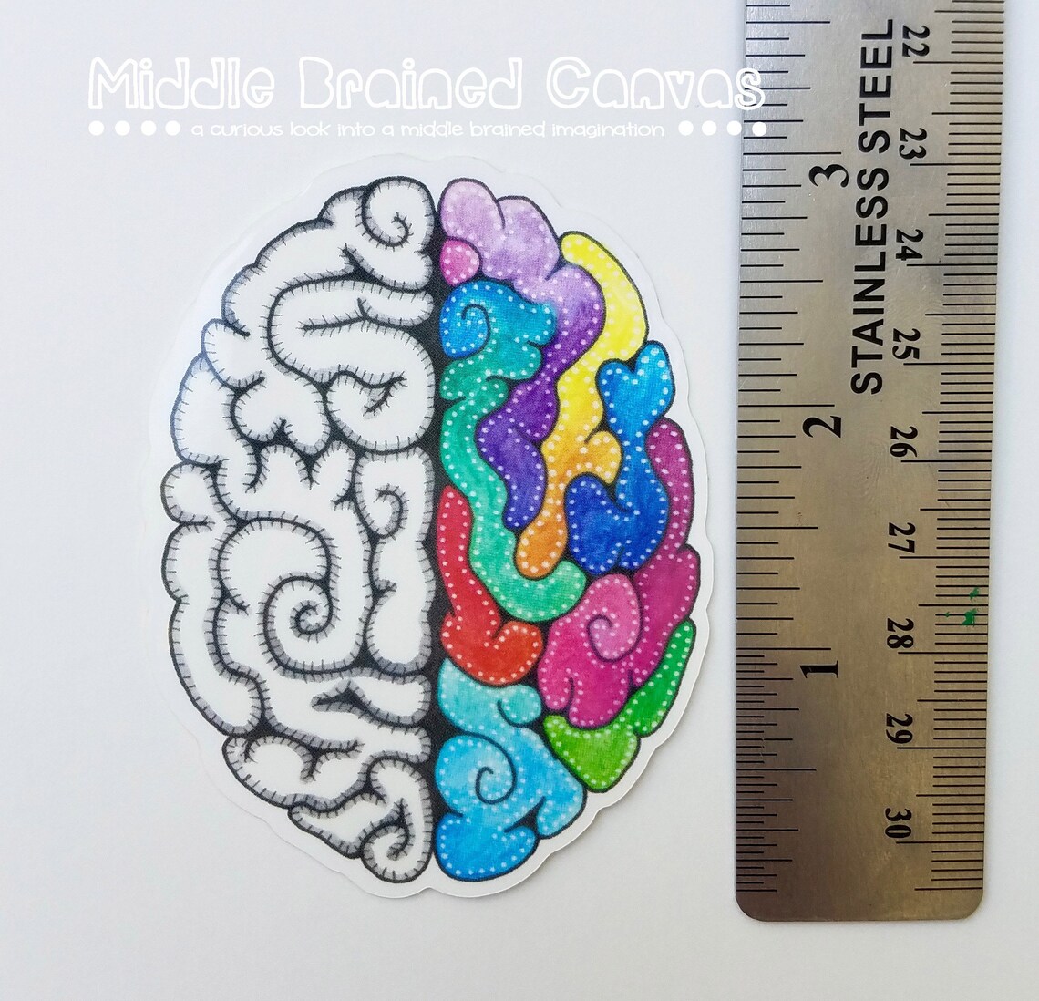 BRAIN Sticker rainbow sticker vinyl stickers watercolor | Etsy