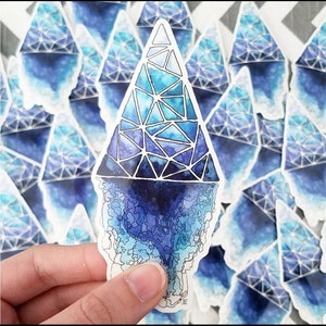 Mountain Sticker, Watercolor Sticker, Ice Sticker, PNW Sticker, Vinyl ...