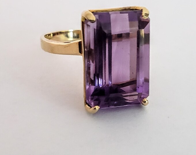 Vintage 14K Gold Amethyst Ring - Etsy