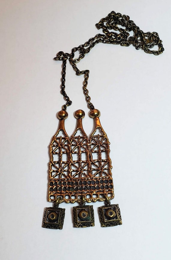 Sarpaneva Brutalist Bronze Necklace - Gem