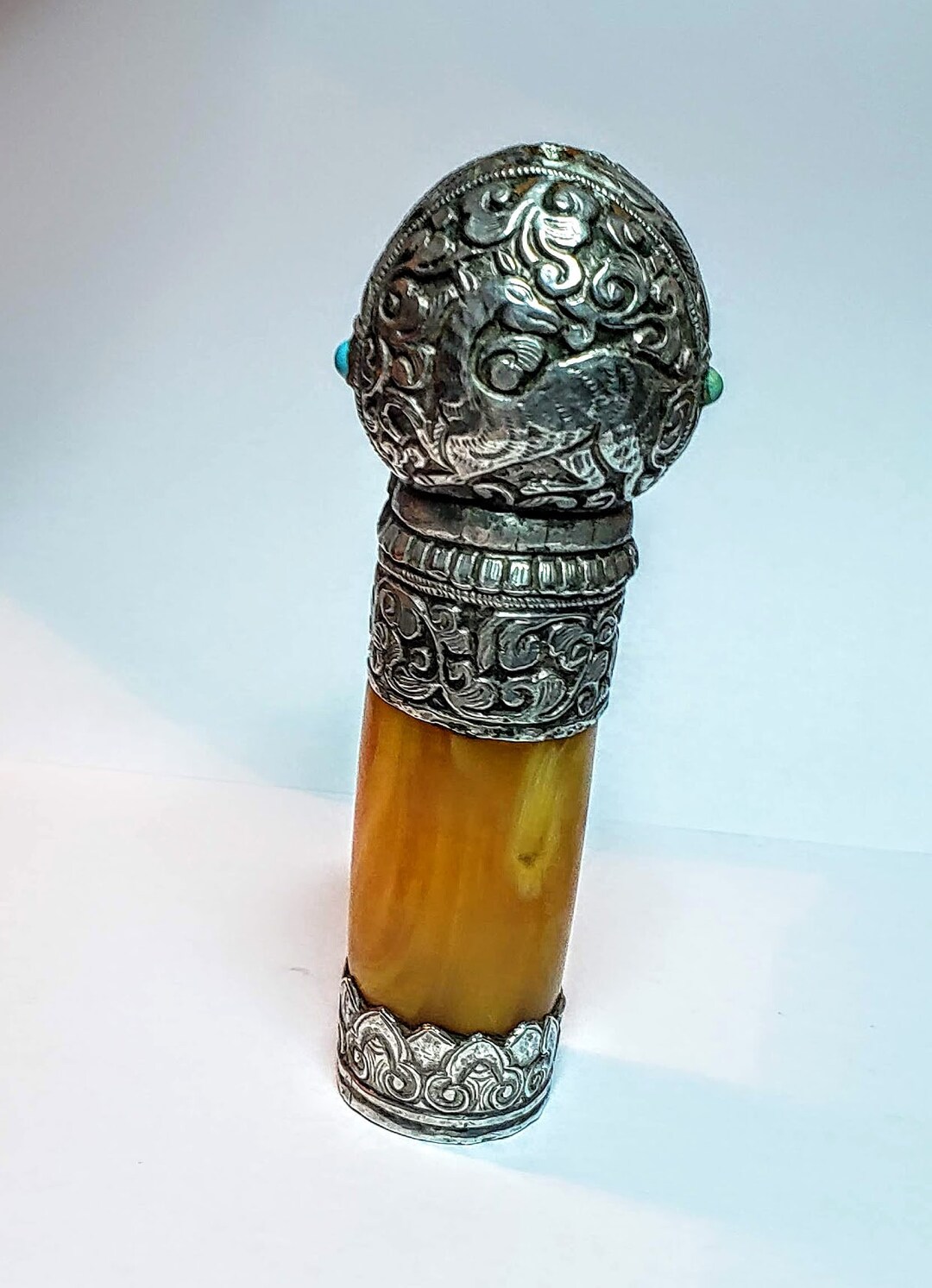 Tibetan Silver Amber Stamp - Etsy