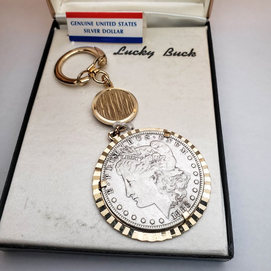 Swank Vintage Silver Dollar Keyring - Etsy