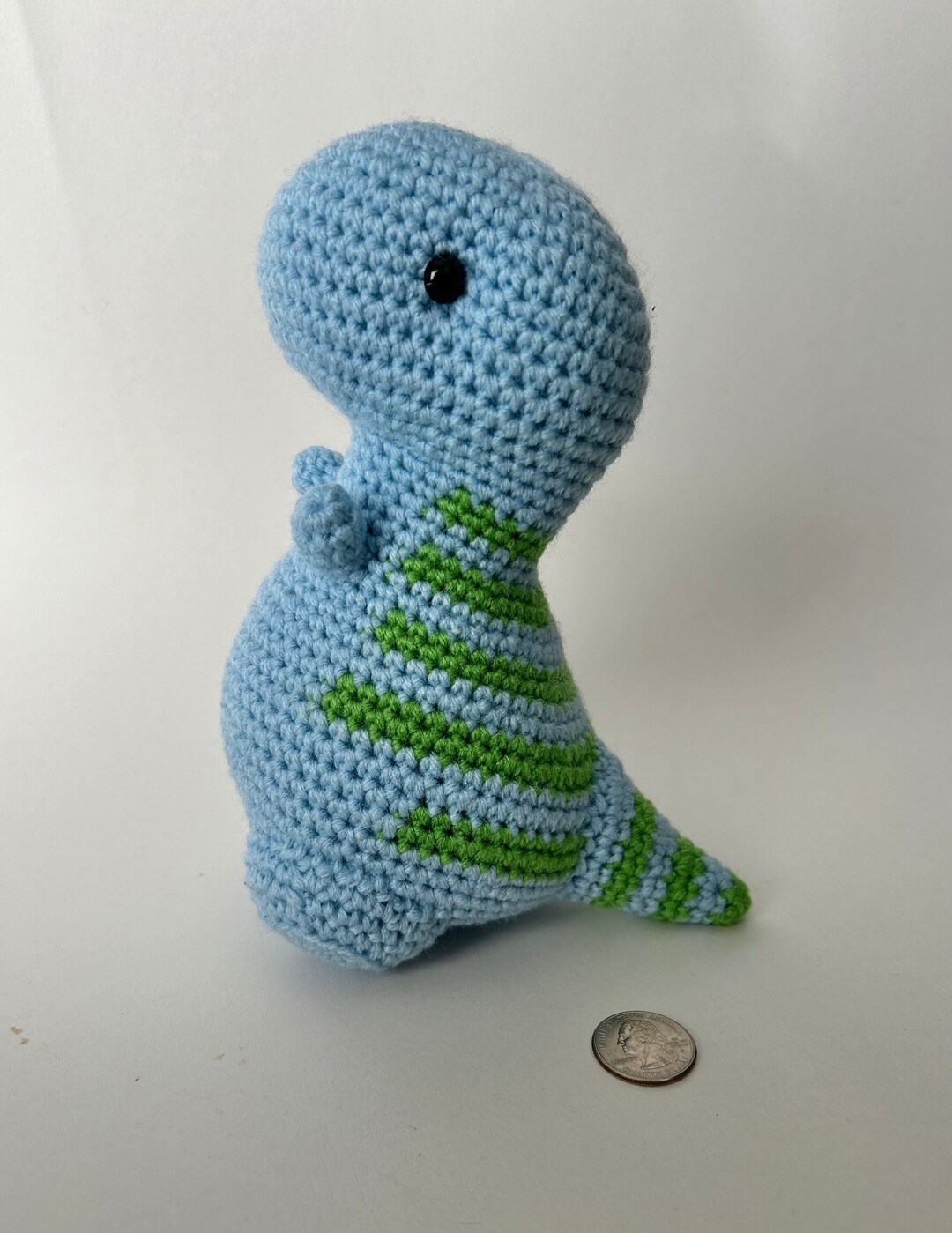 Dinosaur Plush Amigurumi, Sky Blue Green T-rex Stuffed Animal Toy - Etsy