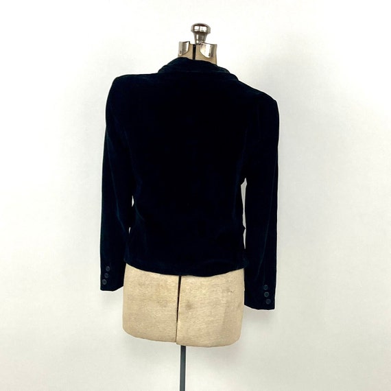 70s Black Velvet Blazer Minimalist Classic Boho Vinta… - Gem