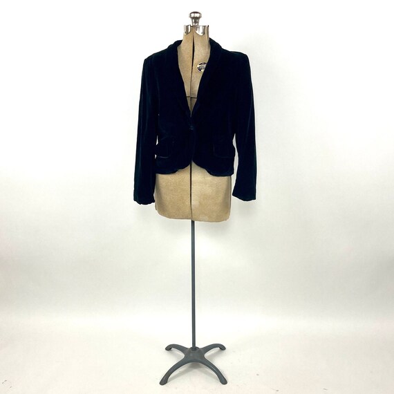 70s Black Velvet Blazer Minimalist Classic Boho Vinta… - Gem