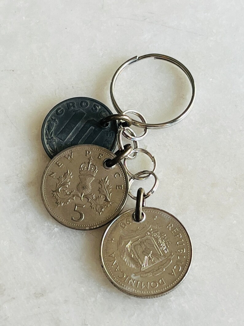 Travel Coin Good Luck Keychain - Etsy