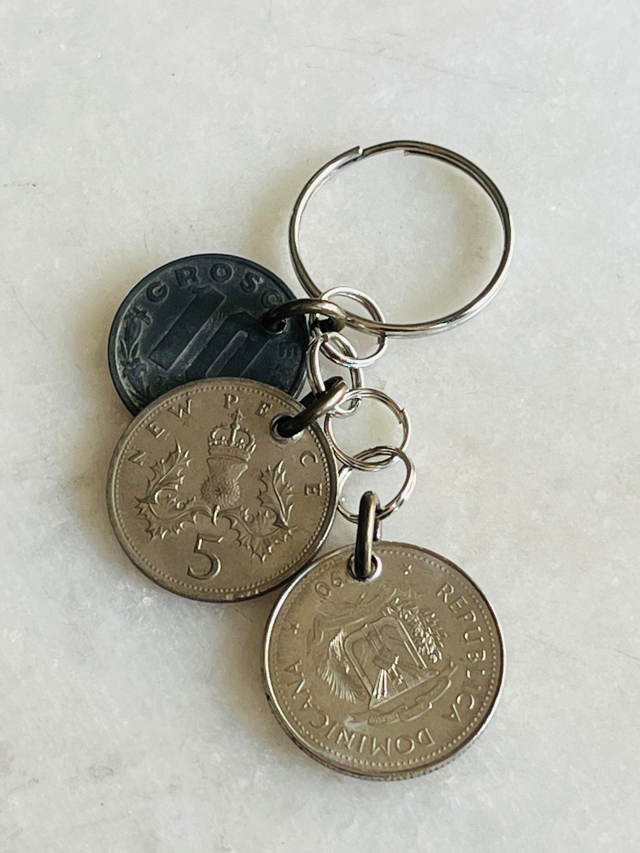Travel Coin Good Luck Keychain - Etsy