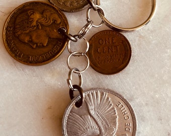 Travel Coin Good Luck Keychain - Etsy