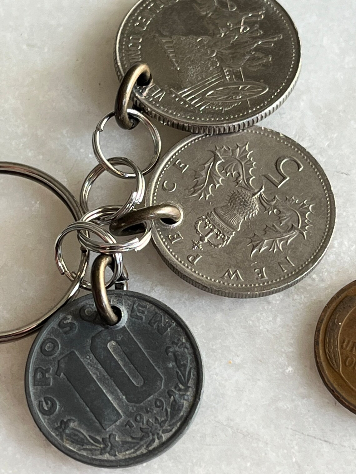 Travel Coin Good Luck Keychain - Etsy
