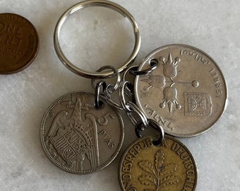 Travel Coin Good Luck Keychain - Etsy