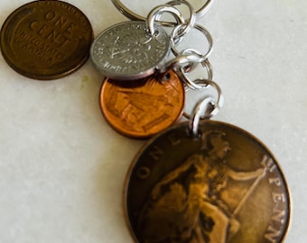 Travel Coin Good Luck Keychain - Etsy