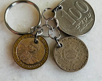 Travel Coin Good Luck Keychain - Etsy