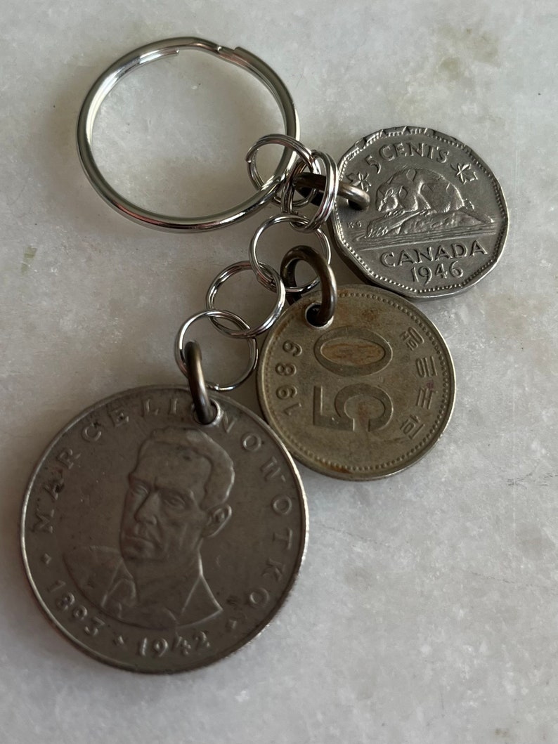 Travel Coin Good Luck Keychain - Etsy