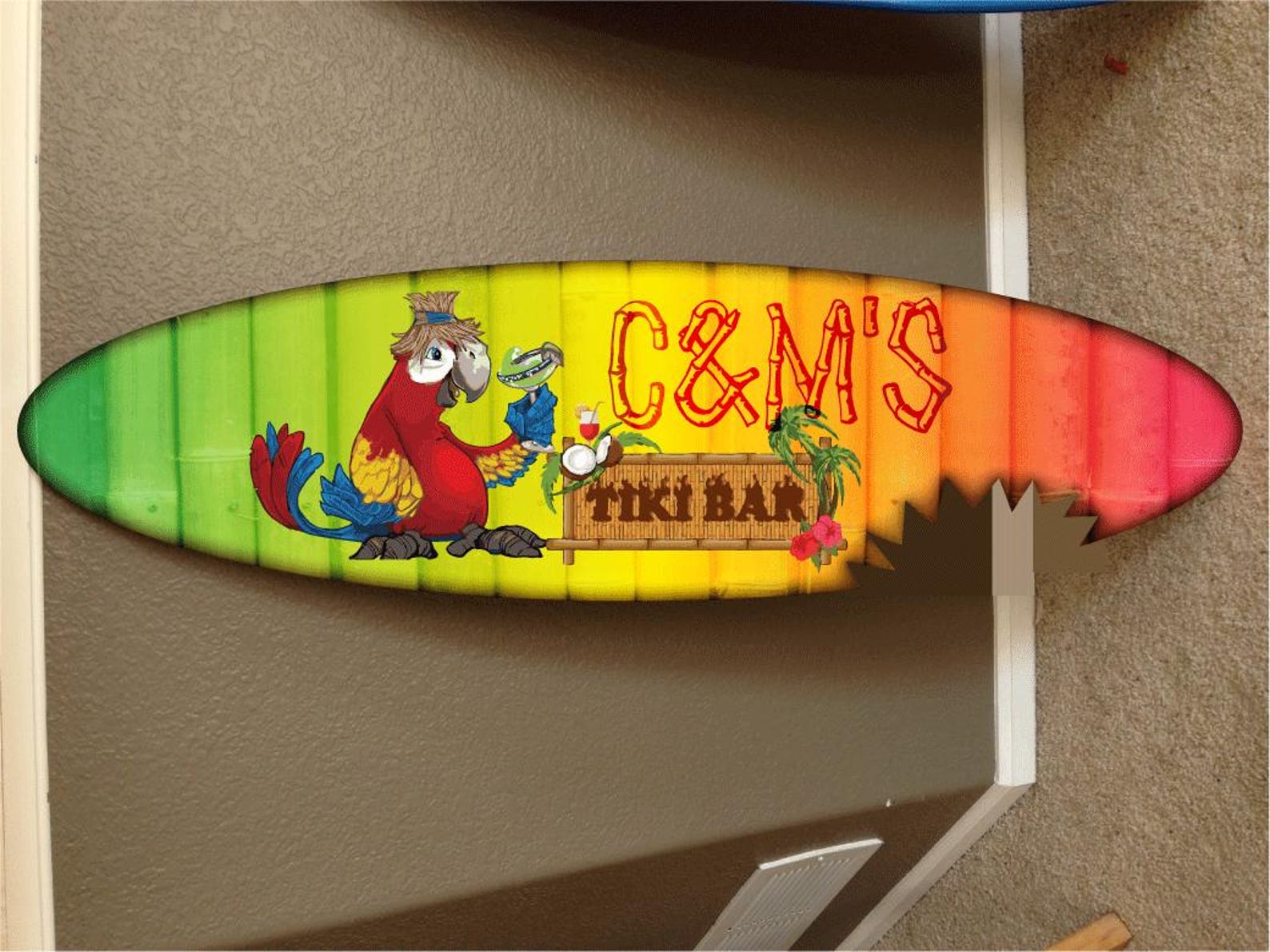 Custom Surfboard Decor: Hawaiian Beach Theme, Personalized Name - Etsy