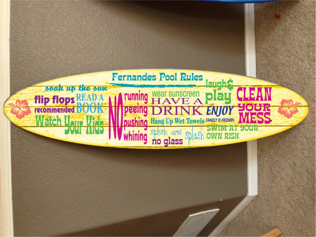 Surf Board Surfboard Decor Hawaiian Beach Surfing Beach Decor Pool ...