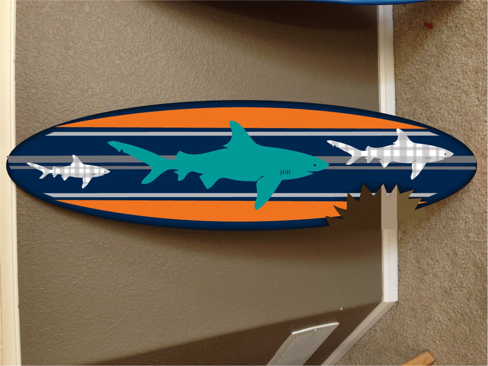 Wall Hanging Surf Board Surfboard Decor Hawaiian Beach Surfing Beach ...