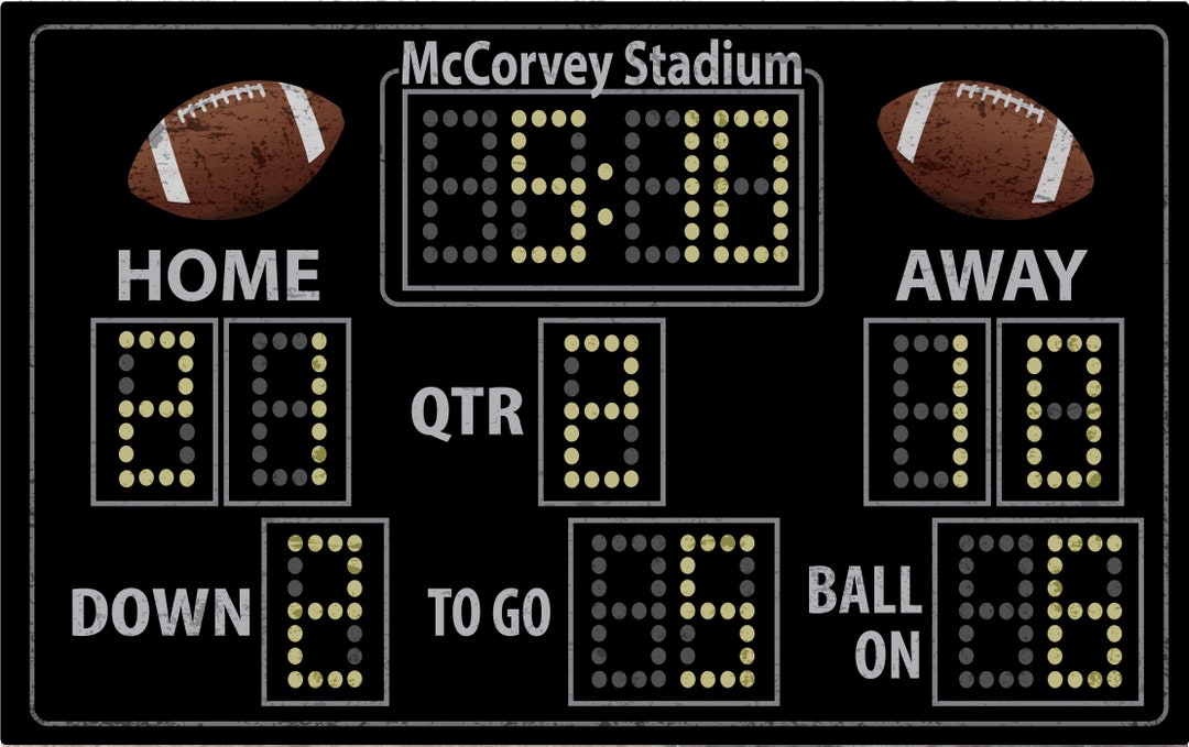 Football Scoreboard Wall Decal: Kids Room Decor (48x30) - Etsy