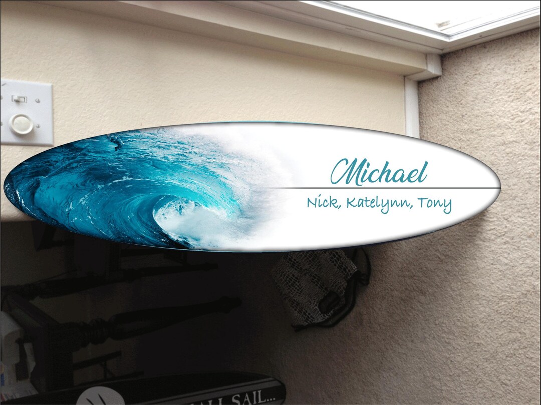 Custom Surfboard Decor: Hawaiian Beach Theme, Personalized Name - Etsy