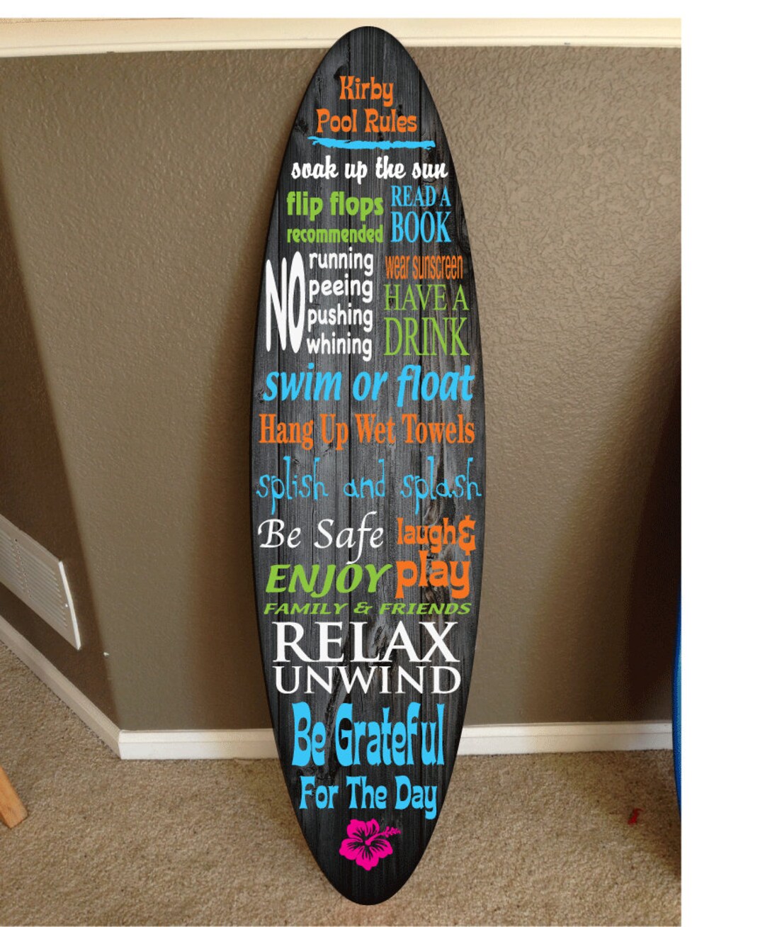 Surf Board Surfboard Decor Hawaiian Beach Surfing Beach Decor Pool ...