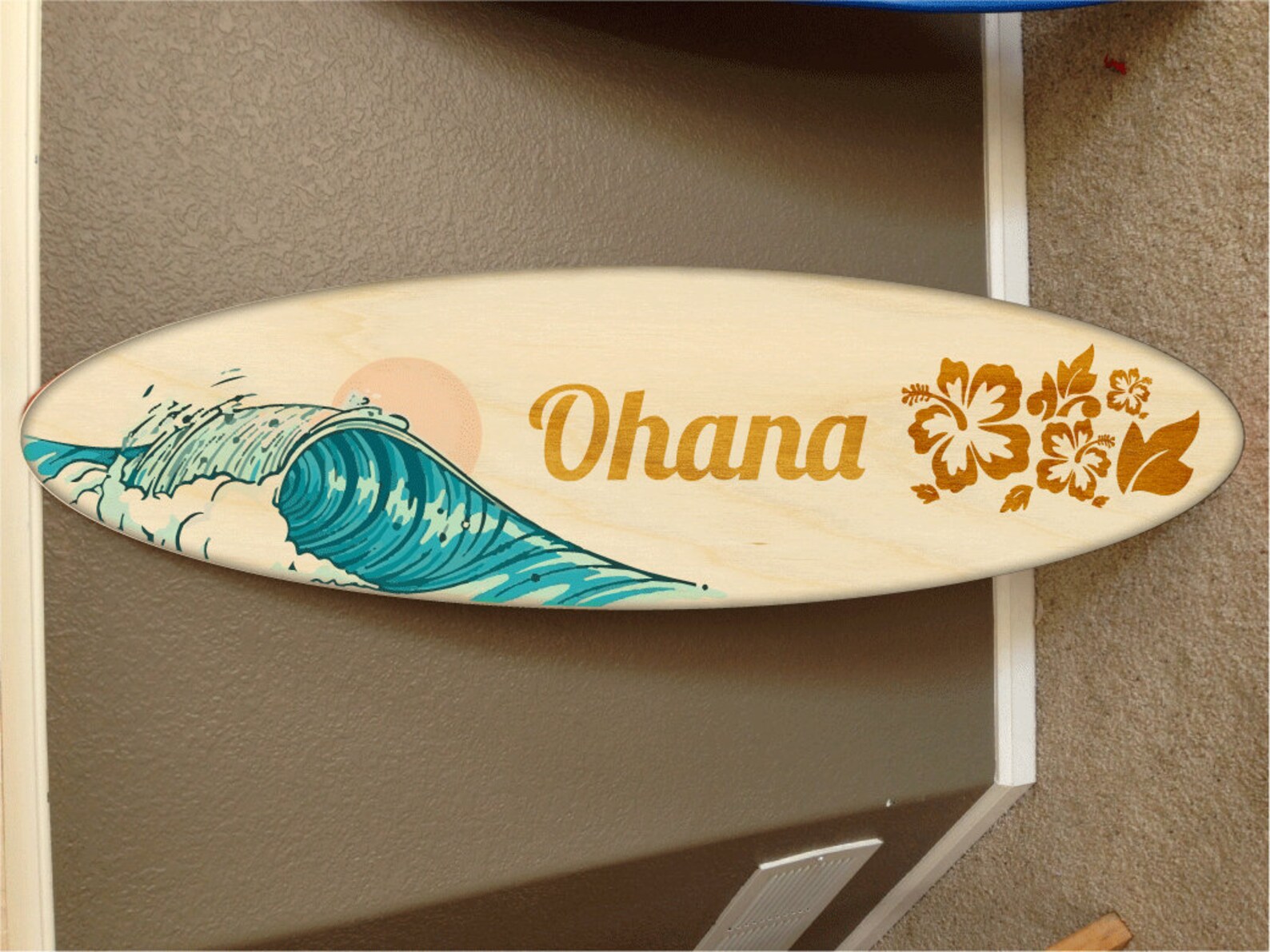 6' wall hanging surf board surfboard decor hawaiian beach | Etsy