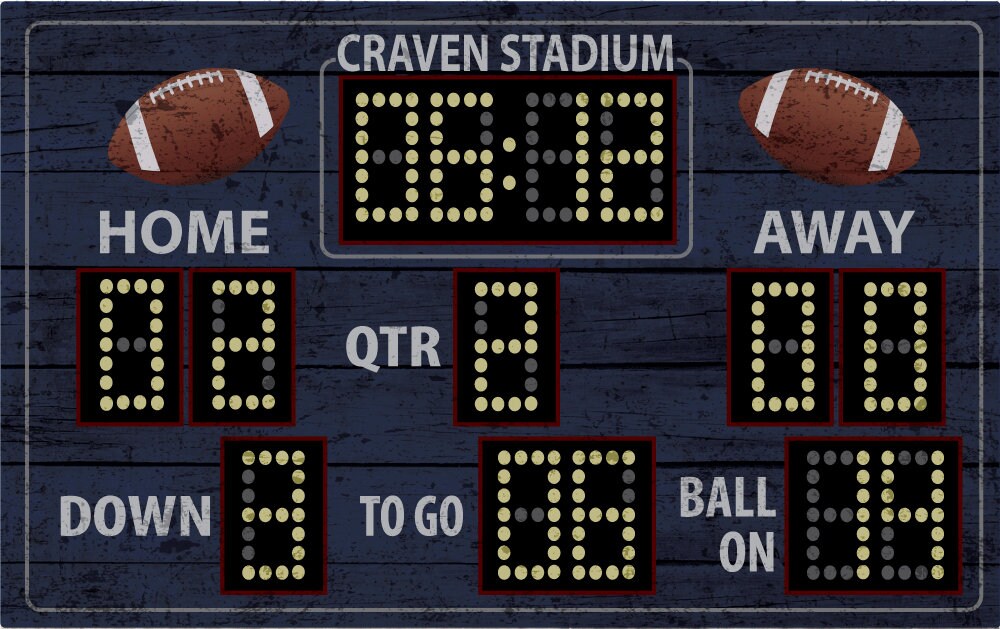 Football Wall Decal, Kids Room Wall Decal, Football Scoreboard Wall ...