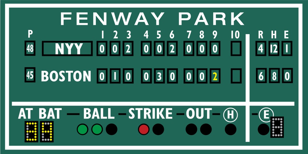 120"x58" Large Boston Decal, Fenway Park Wall Decal, Green Monster ...