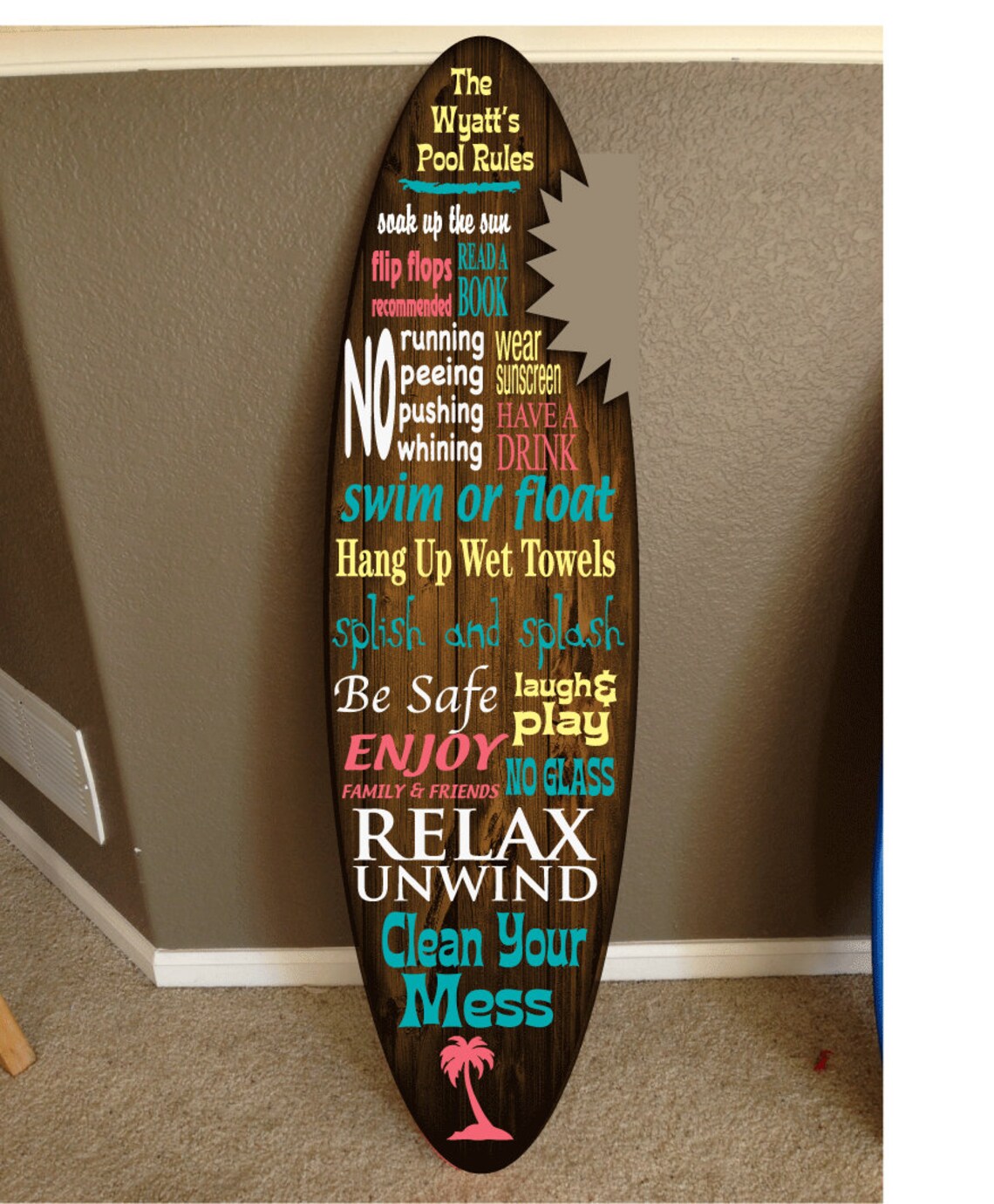 Surf Board Surfboard Decor Hawaiian Beach Surfing Beach Decor Pool ...