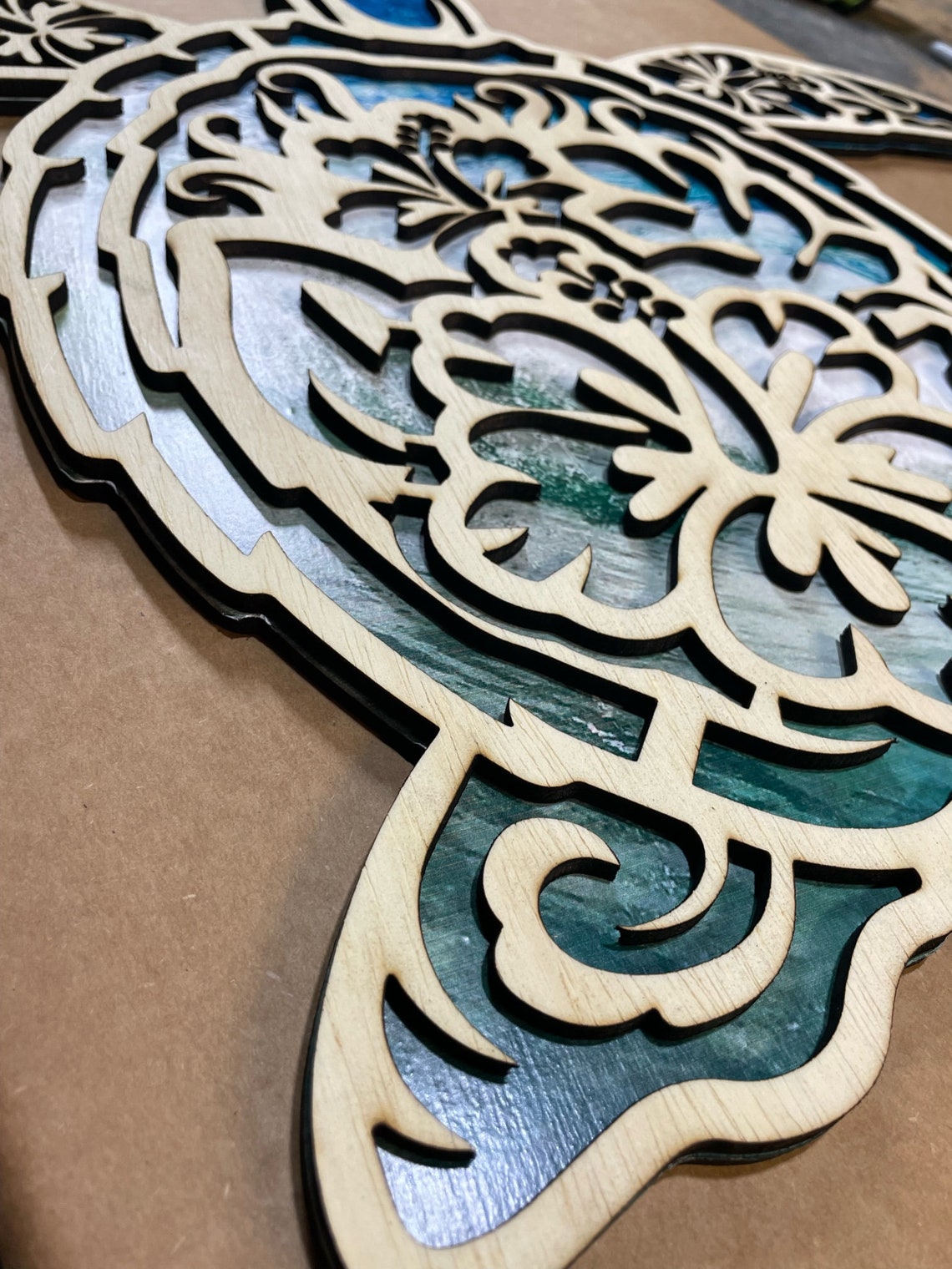 Custom Laser Cut Sea Turtle Wall Art: Hawaiian Hibiscus Decor - Etsy