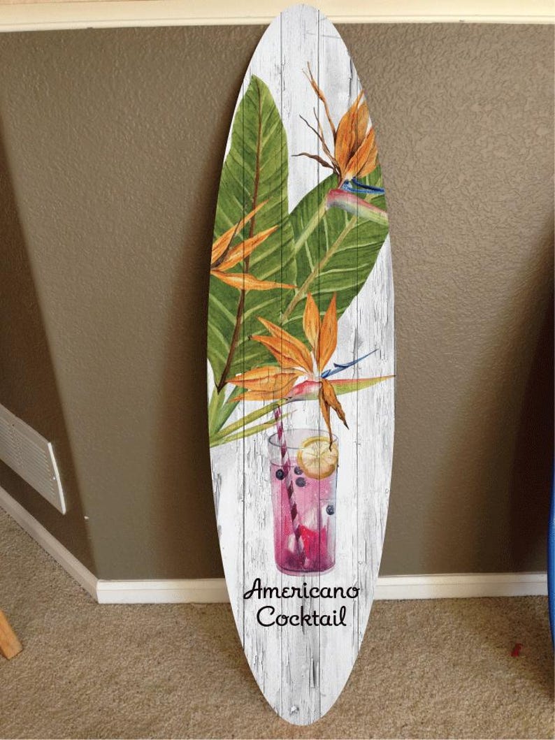 4' LED Lights Wall Hanging Surf Board Surfboard Decor Hawaiian Beach ...