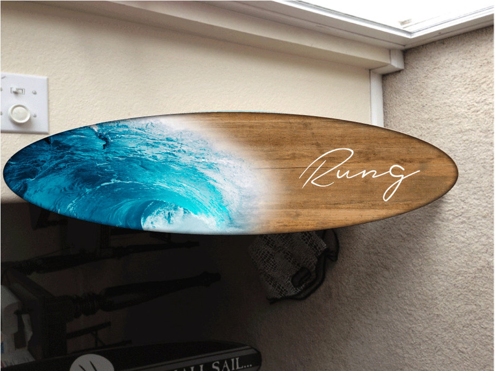 Custom Surfboard Decor: Hawaiian Beach Theme, Personalized Name (6 Ft ...