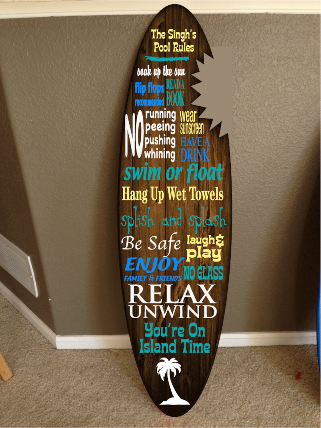 Custom Surfboard Decor: Hawaiian Beach Theme, Personalized Name - Etsy