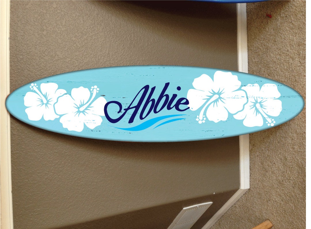 Custom Surfboard Decor: Hawaiian Beach Theme, Personalized Name - Etsy