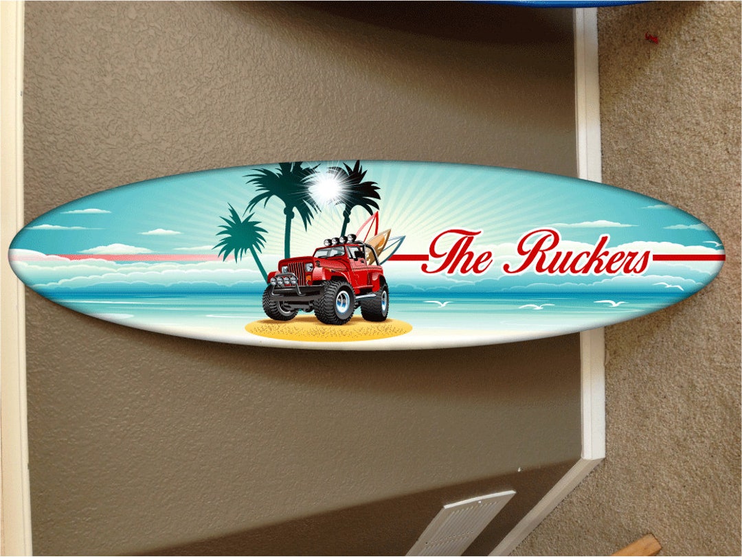 Custom Surfboard Decor: Hawaiian Beach Theme, Personalized Name Sign ...