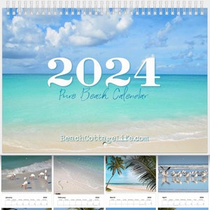 2024 Calendar Beach Wall Calendar Home Office Seashore Seaside Island ...