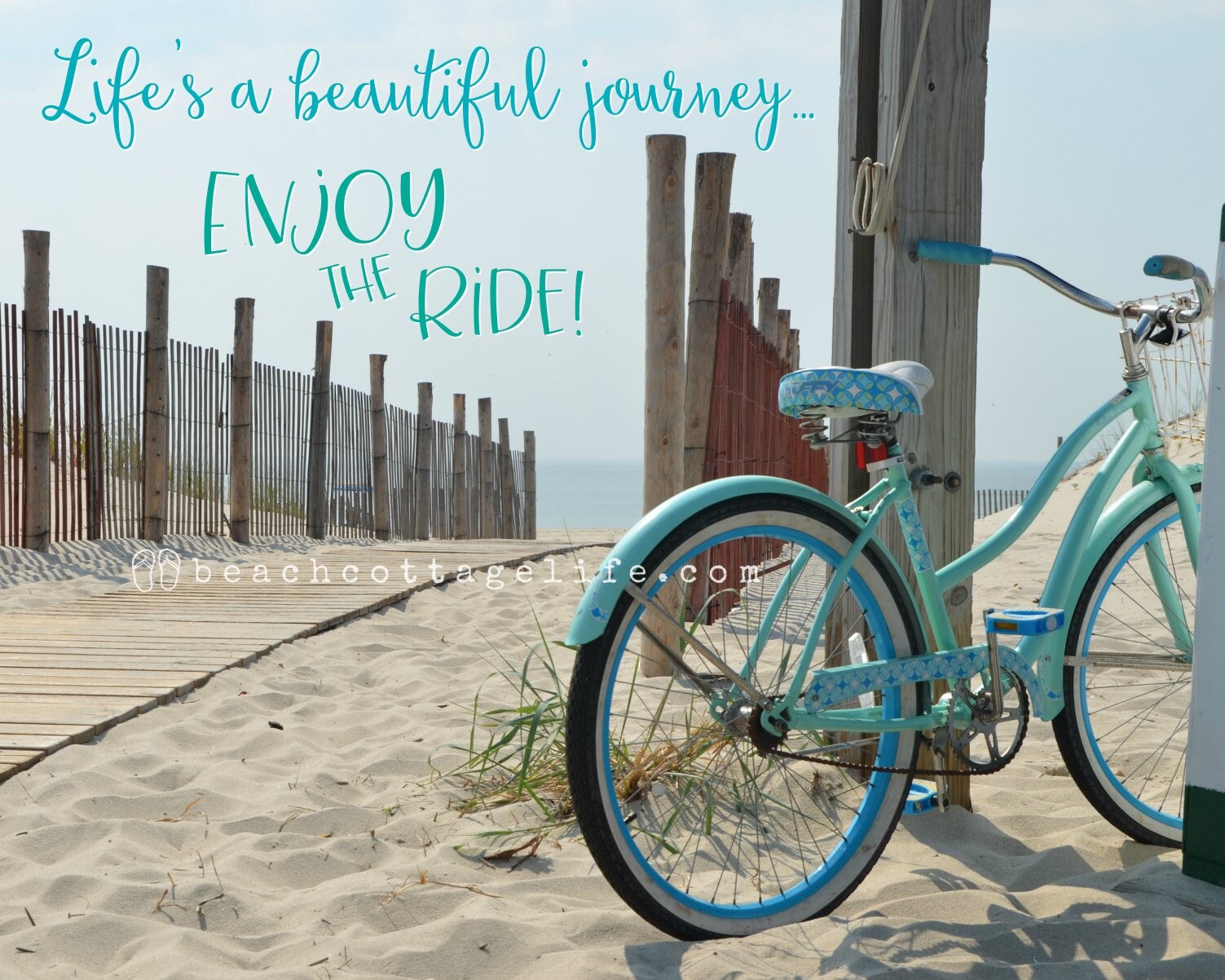 Turquoise Beach Cruiser Bicycle Photo Print/life is Beautiful Journey ...