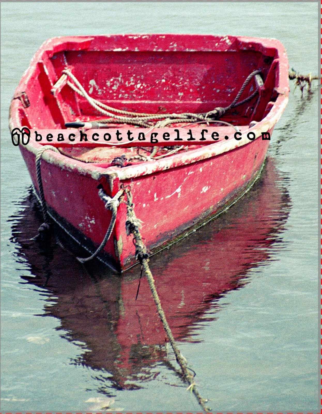 NANTUCKET Island Harbor Dinghy RED Row Boat Nautical Photography ...