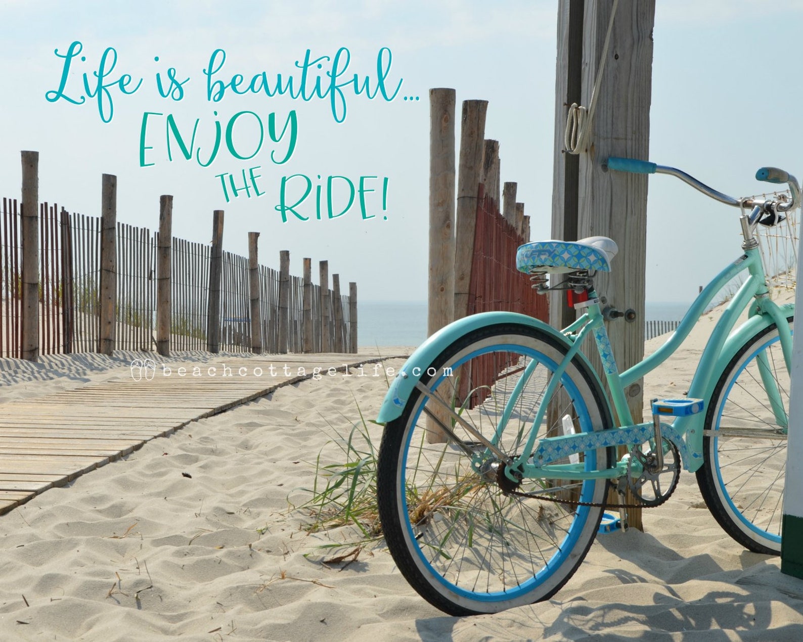 Turquoise Beach Cruiser Bicycle Photo Print/life is Beautiful Journey ...