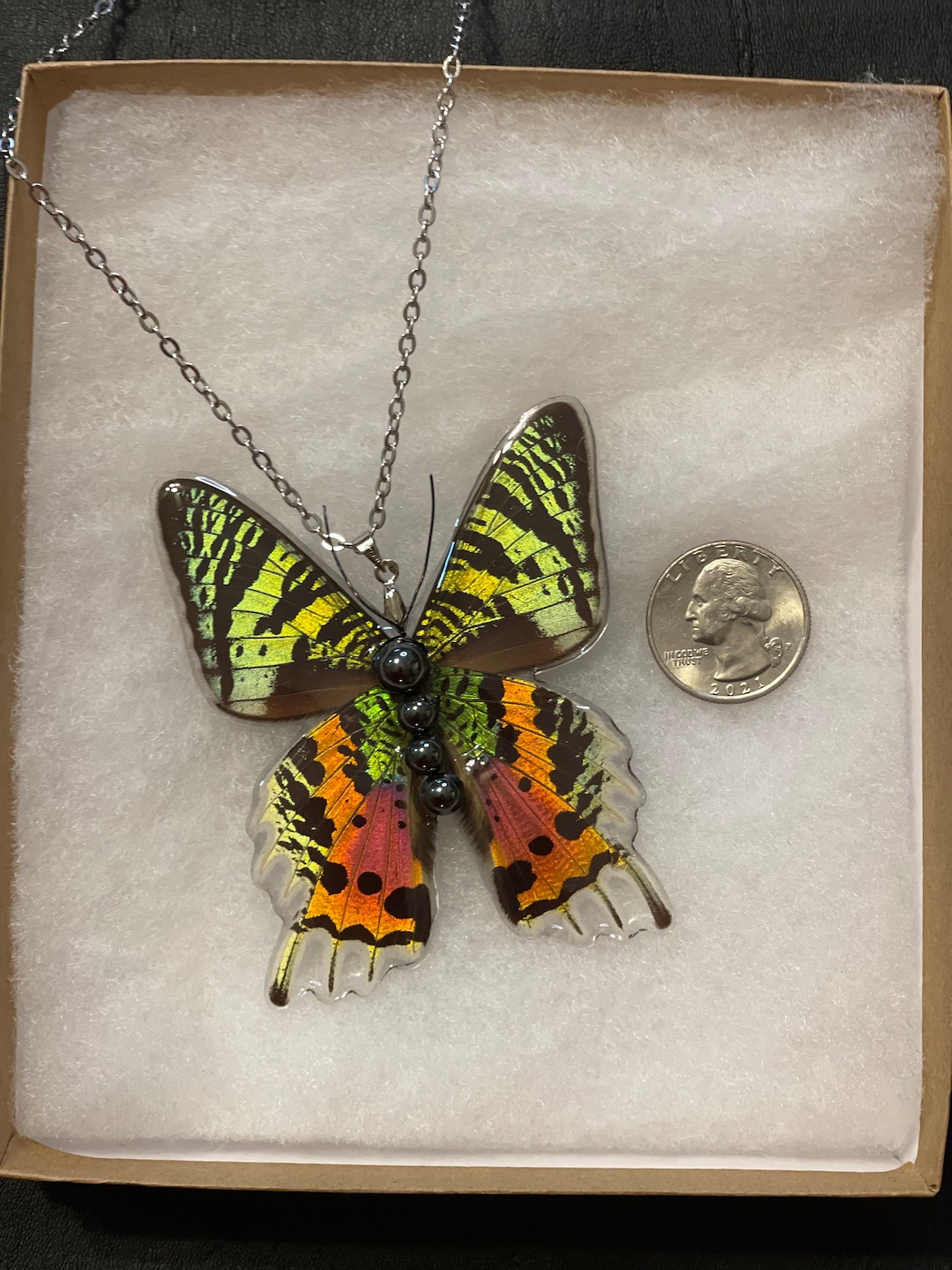 Real Butterfly Wing Necklace Encased in Resin Glass - Etsy