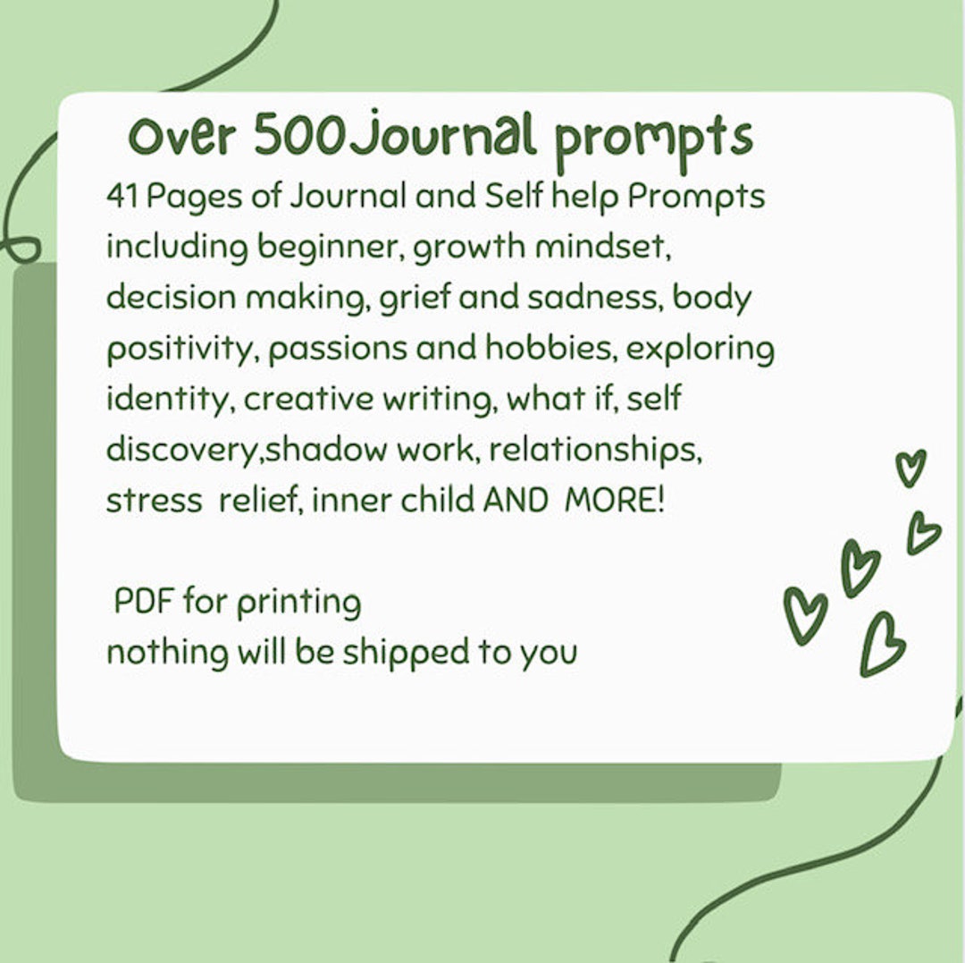 Over 500 Journal Prompts for Self Discovery - Etsy