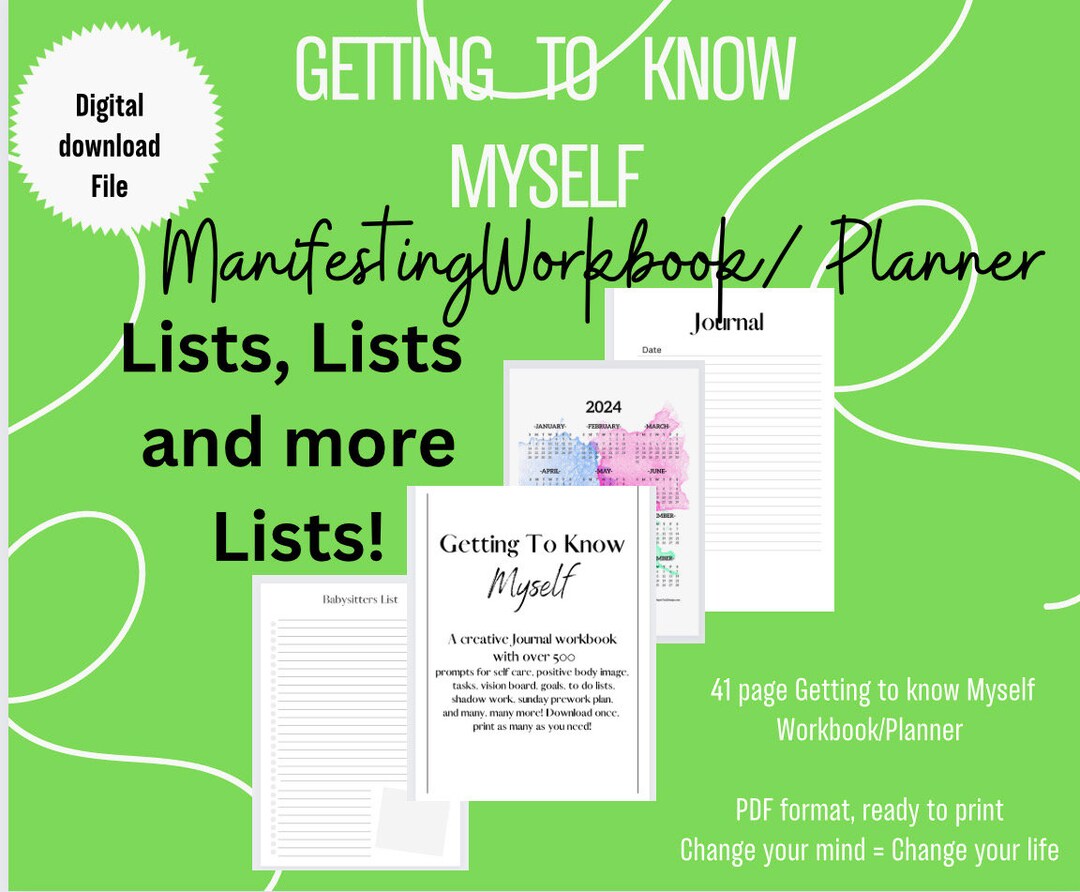 Getting to Know Myself Workbook/journal - Etsy