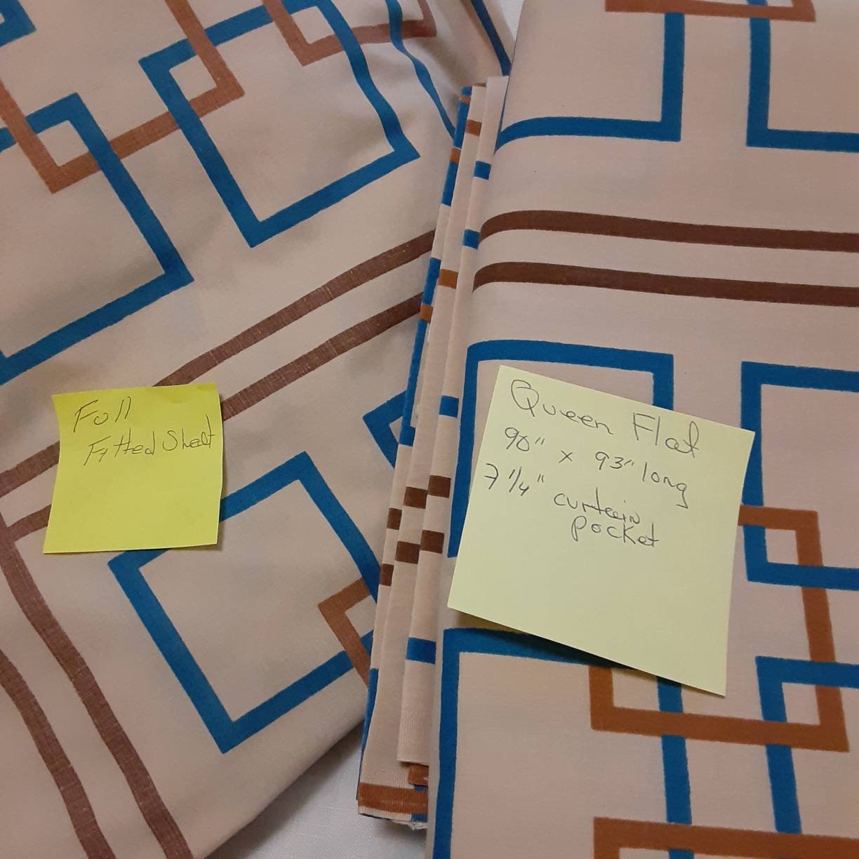 Rare 1976 YSL Geometric Boxes II Bed Sheets Beige Brown & | Etsy