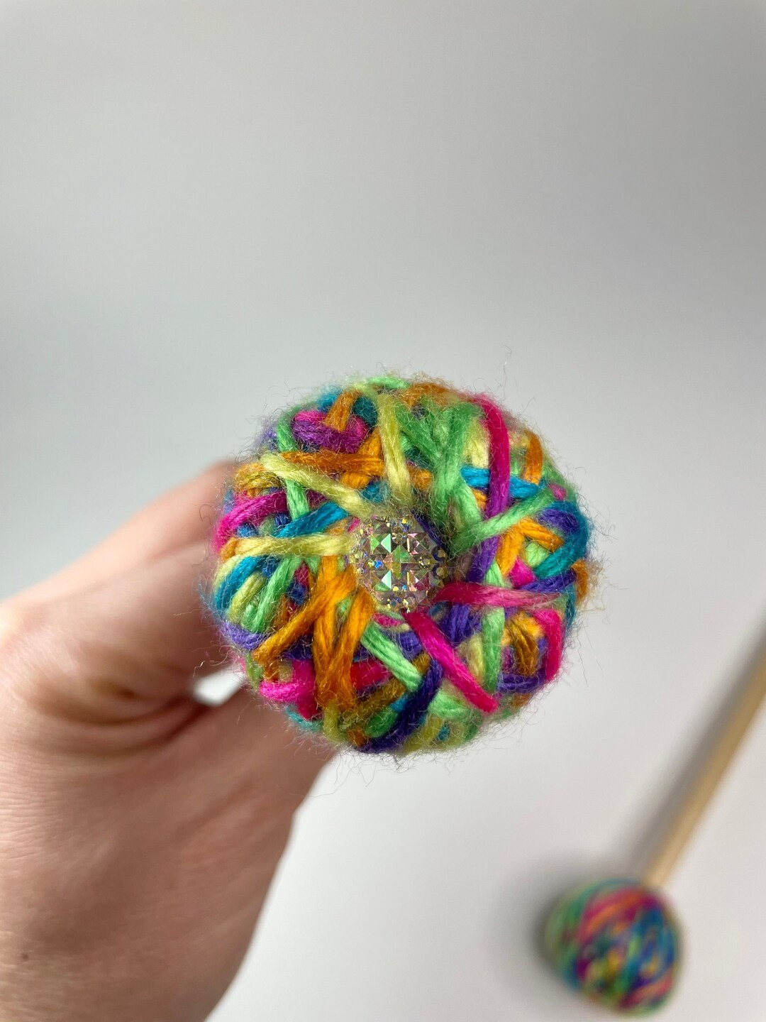 Mallets for Tank Drum With Acrylic Rainbow + AB Rhinestone | Premium ...