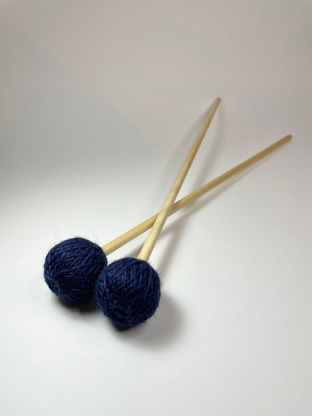 Marimba Mallets | Soft/heavy | Dark Navy Blue Wool | Birch Handles ...